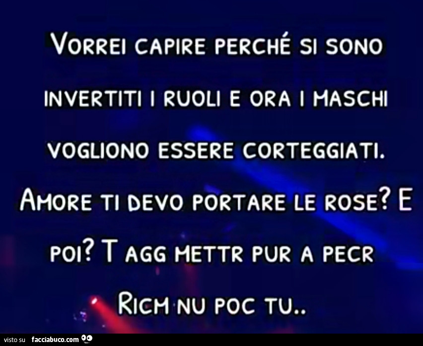 Vorrei capire perché si sono invertiti i ruoli e ora i haschi vogliono ...