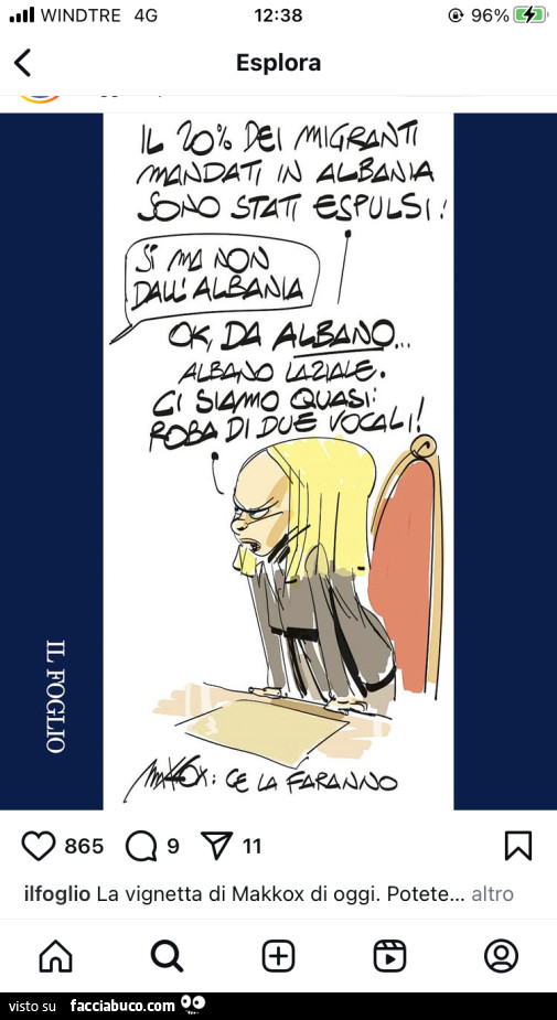 Post satirico pubblicato da Monikaos - Facciabuco.com